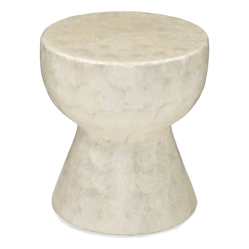Bassett Mirror Capiz Contemporary Stone Accent Table with Drum Shade in ...