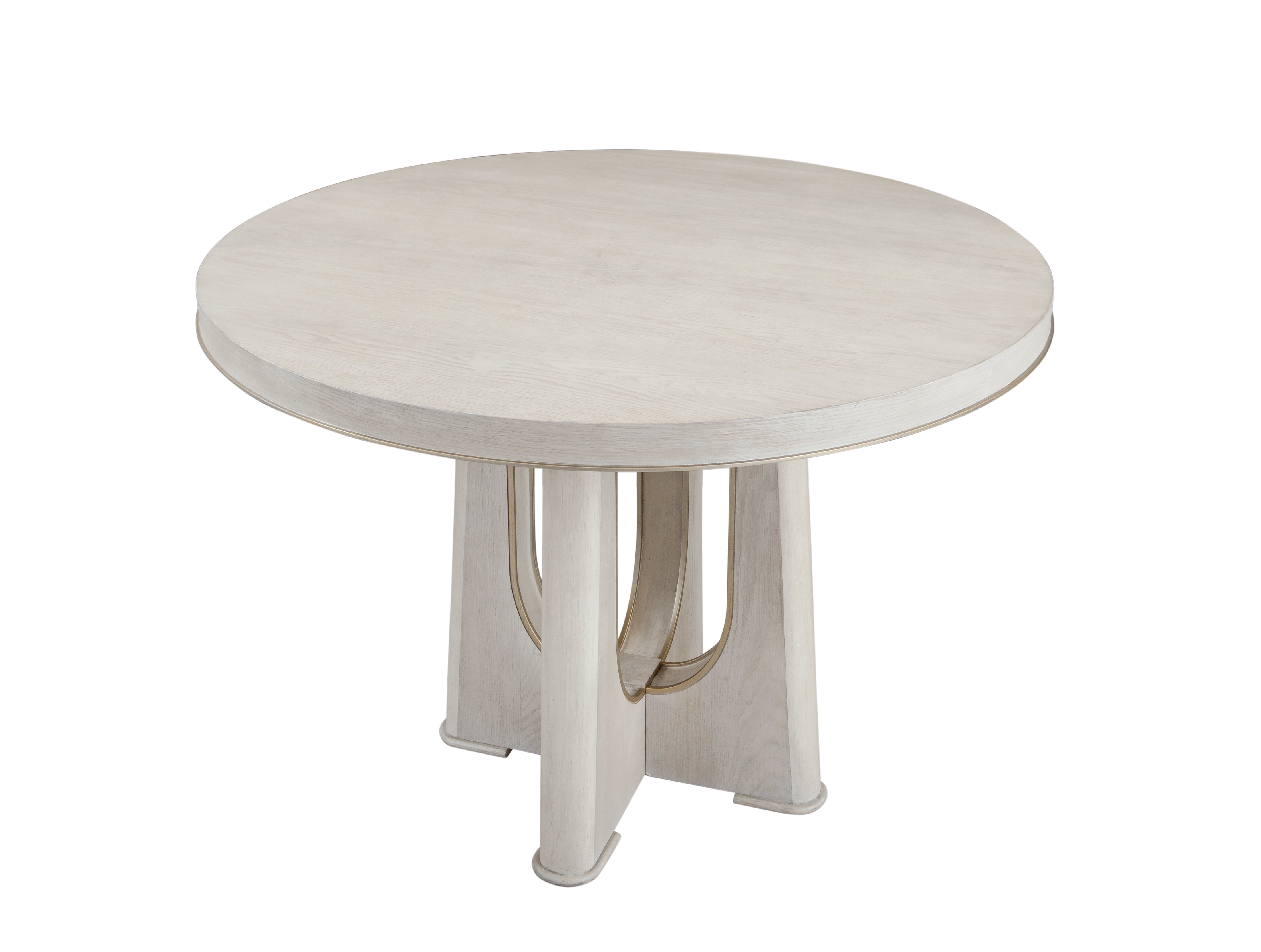 Bassett Mirror Karina Modern Glam Wood Dining Table, Sculptural Base ...