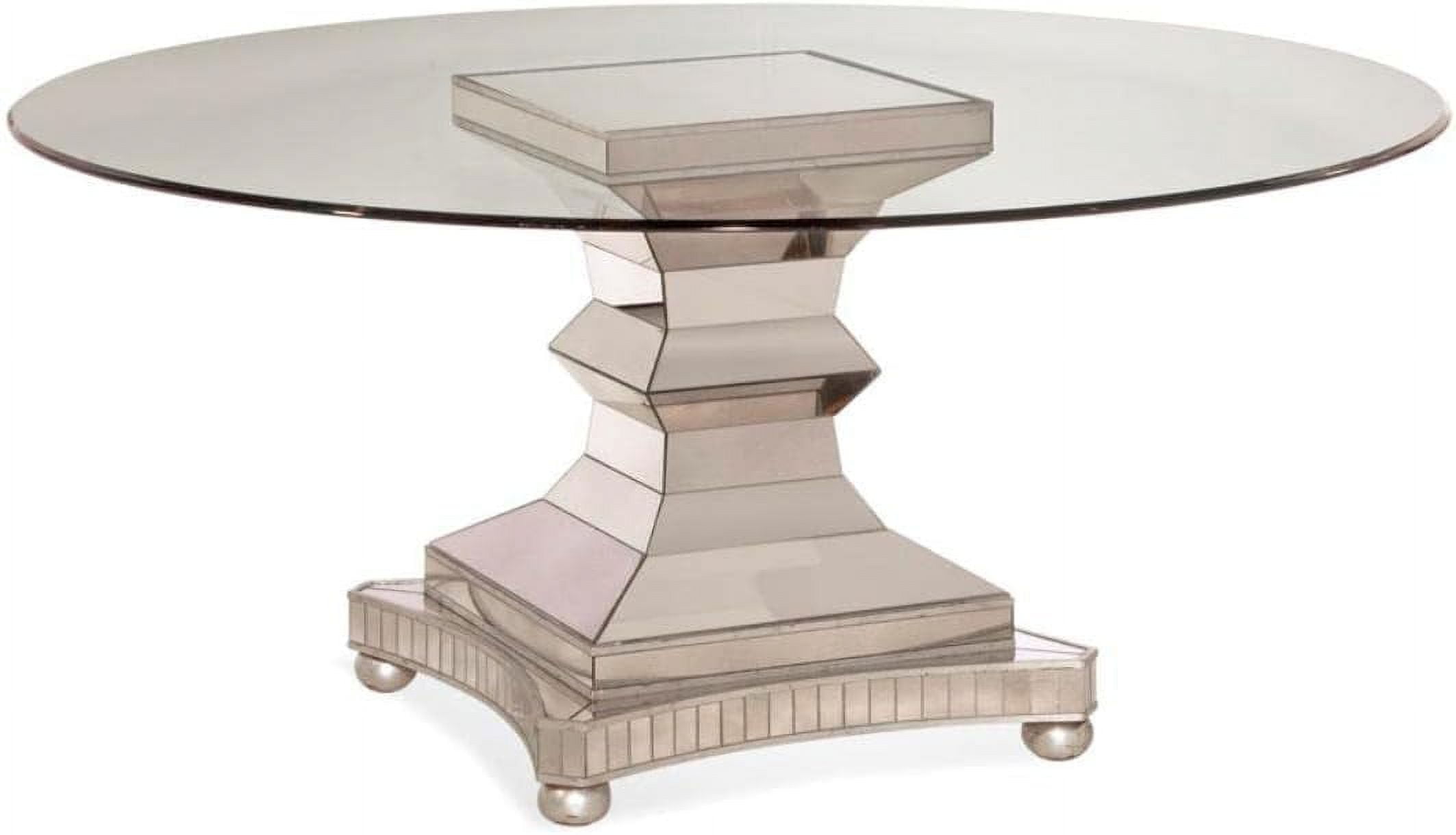 Bassett Mirror Moiselle Round Glass Dining Table in Mirrored Metal ...