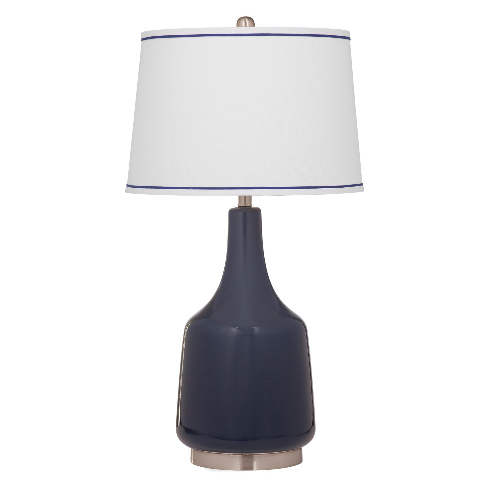 Bassett Mirror Morgan Ceramic Table Lamp with Linen Shade in Blue and ...