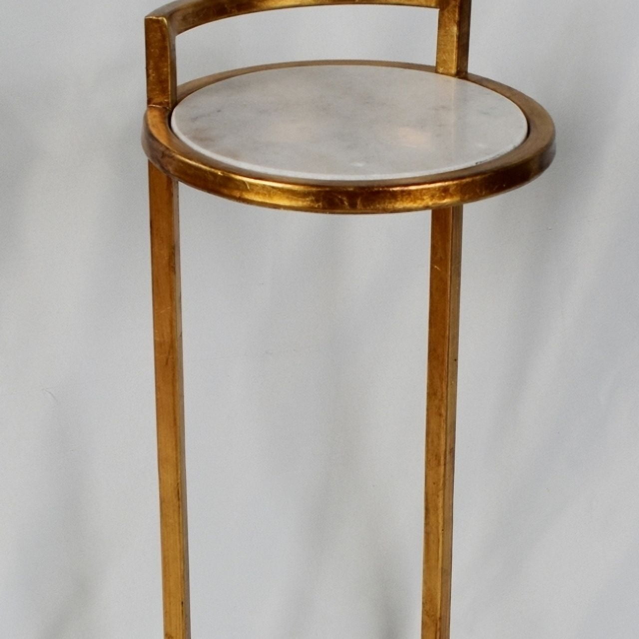 Bassett Mirror Surrey Marble Scatter Table in Gold Leaf and White ...