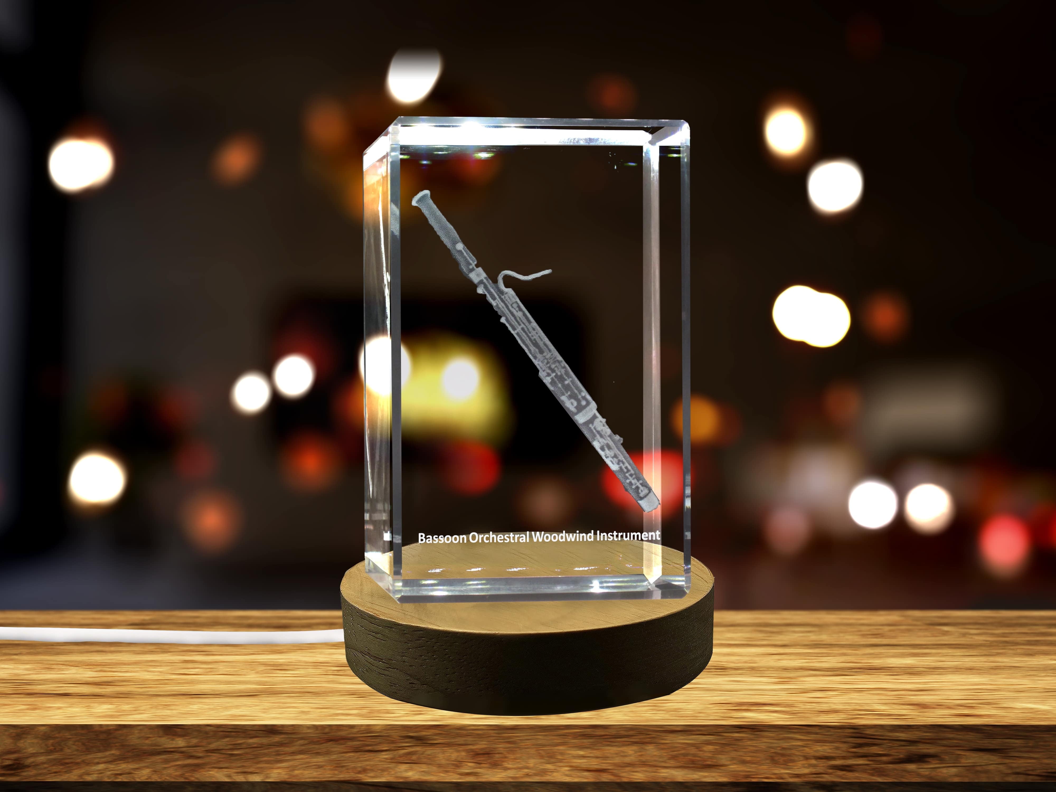 Bassoon 3D Engraved Crystal 3D Engraved Crystal Keepsake/Gift/Decor ...