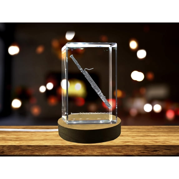 Bassoon 3D Engraved Crystal 3D Engraved Crystal Keepsake/Gift/Decor ...