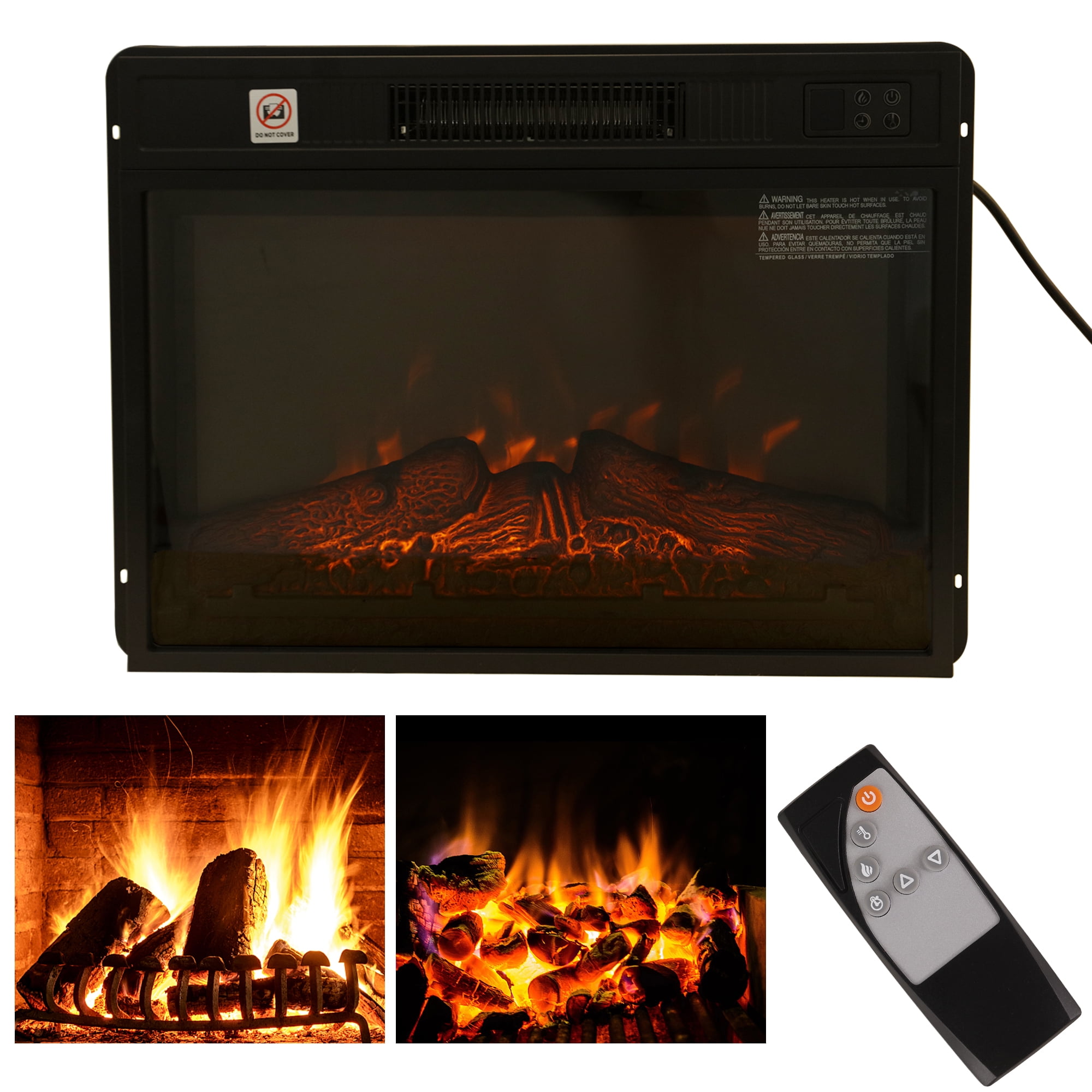Basstop 23 inch Electric Fireplace, Recessed Wall Mounted Electric ...