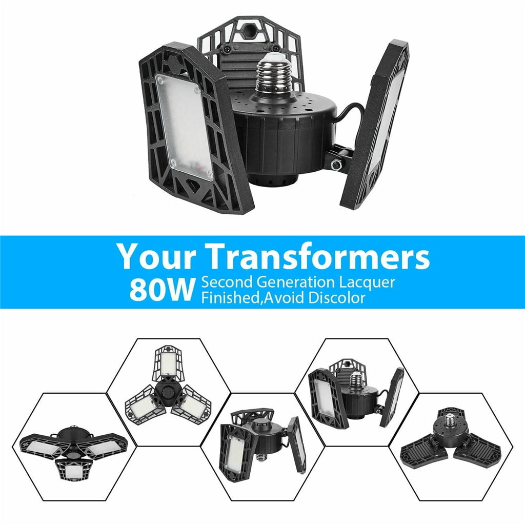 Basstop 80/60W Garage Lamp E27 LED Lights Deformation High Bay Light ...