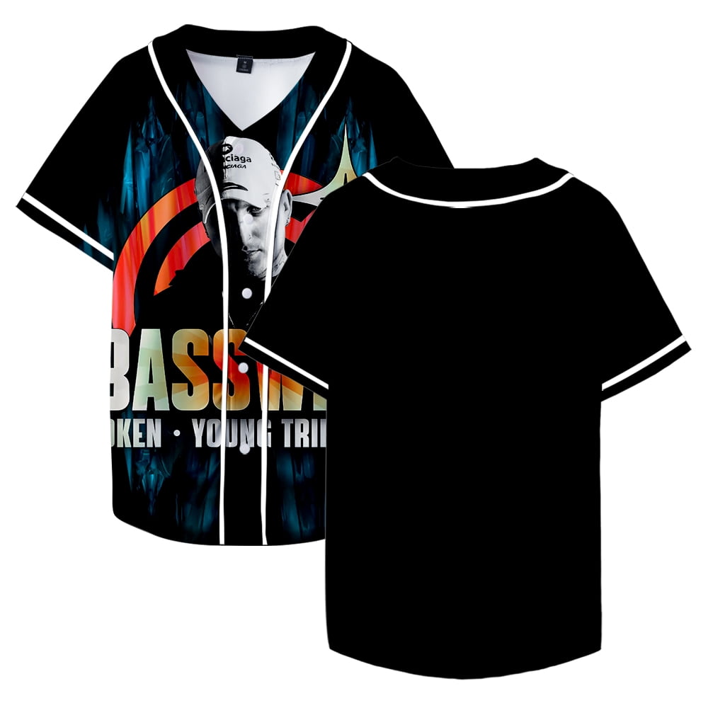 Basswell Rapper Merch Baseball Jersey Men/Women Casual Thin button ...