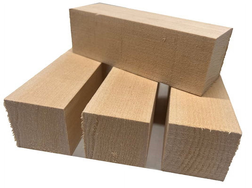 Basswood Carving Blocks - 2" x 2" x 6" (4 Piece) Whitlling Blocks ...