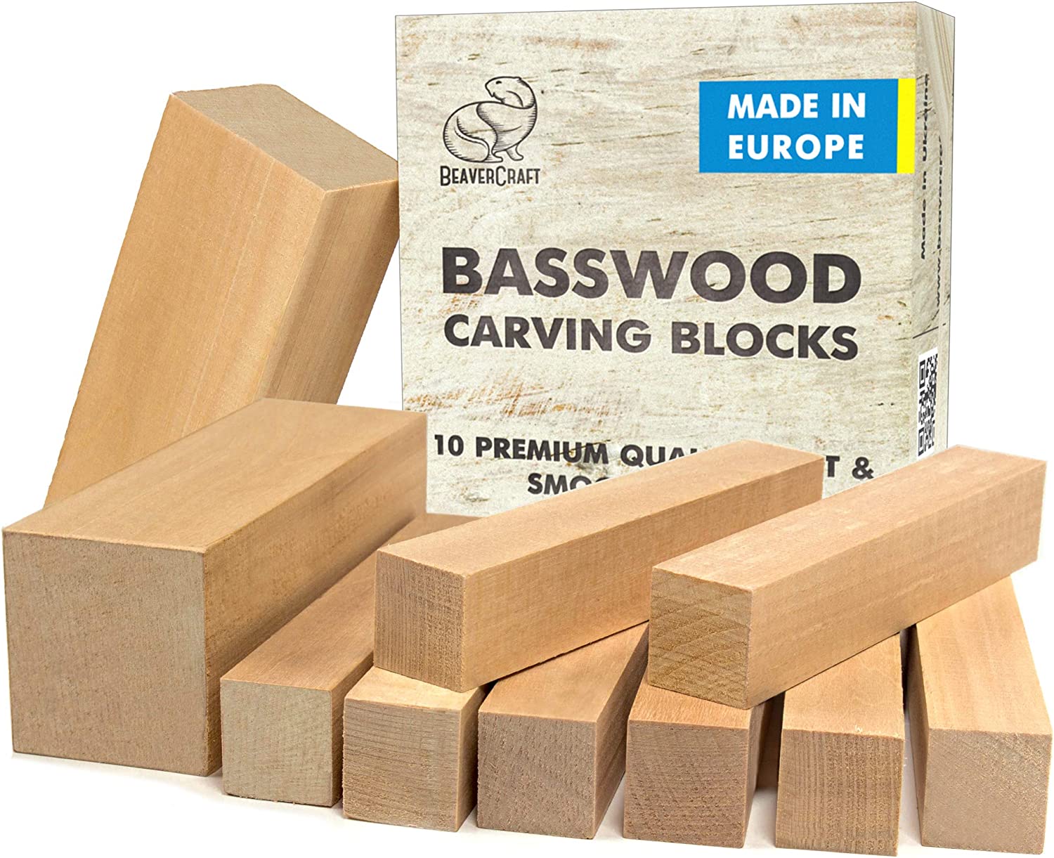 Basswood Carving Blocks Set BW 10 PCS Wood Carving Kit - Whittling Wood ...