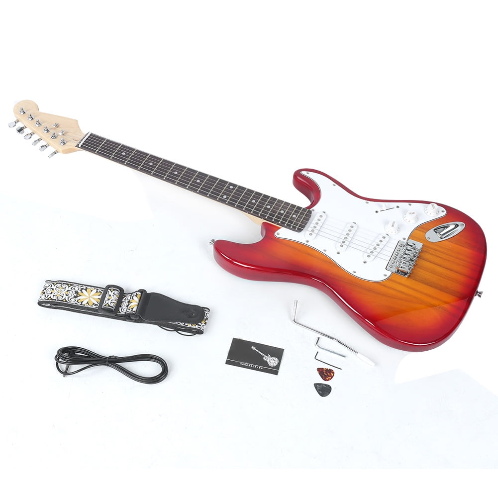 Basswood Electric Guitar Rosewood Fingerboard with Strap Picks for ...
