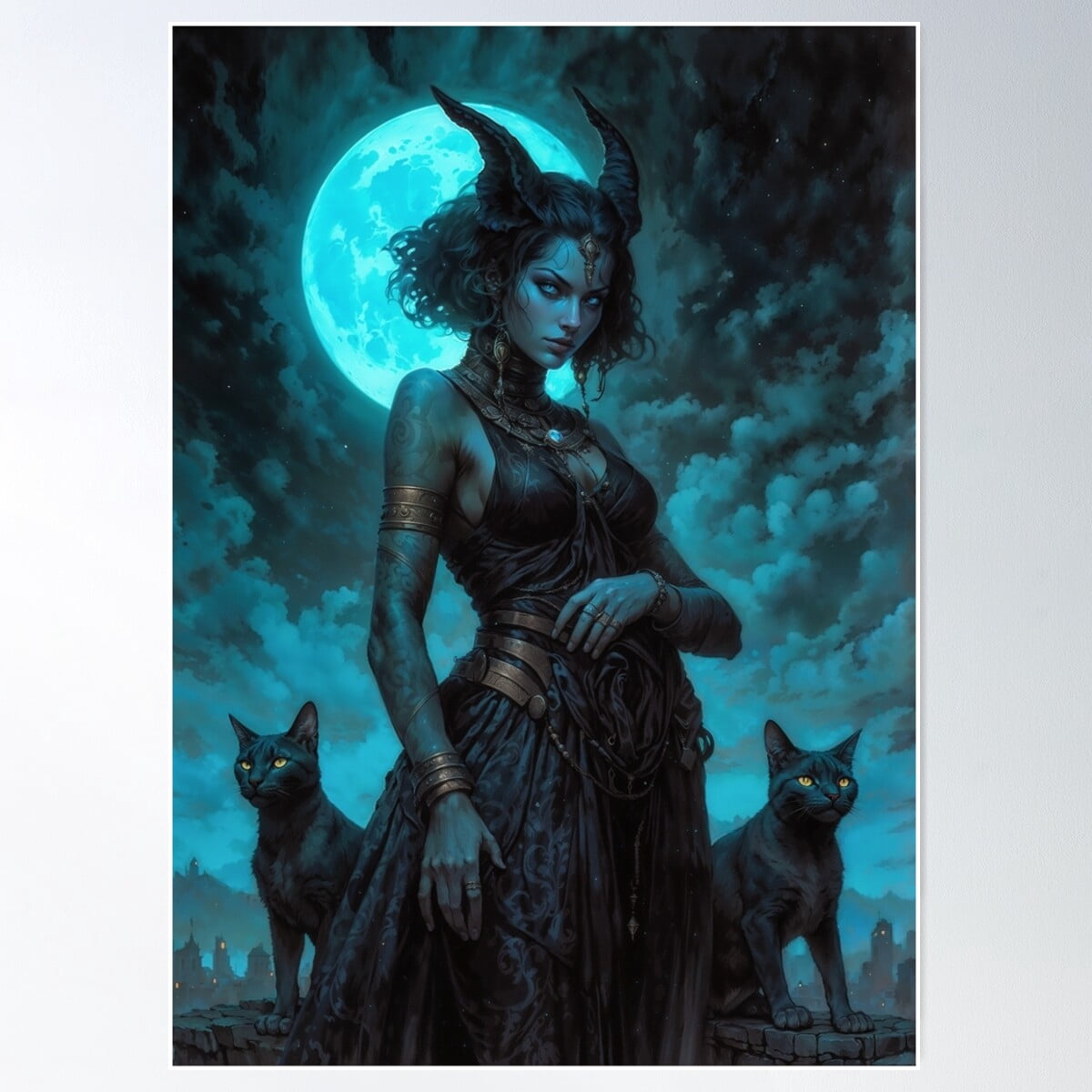 Bastet Goddes Poster Wall Art, Modern Wall Decor For Living Room ...