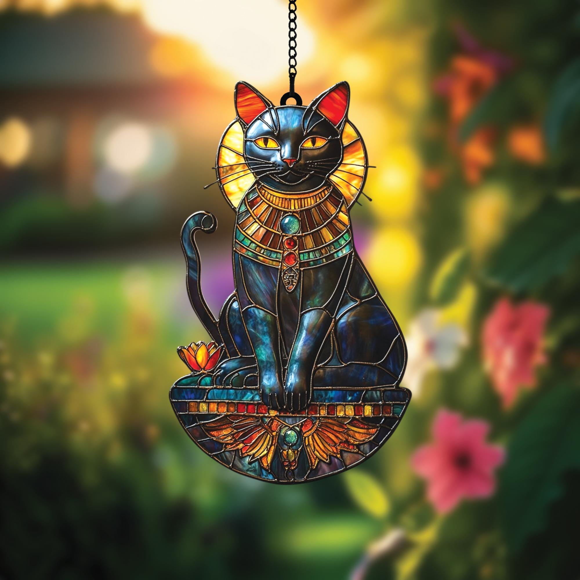 Bastet Goddess Cat Acrylic Suncatcher fullxfull Black Egyptian Cat with ...