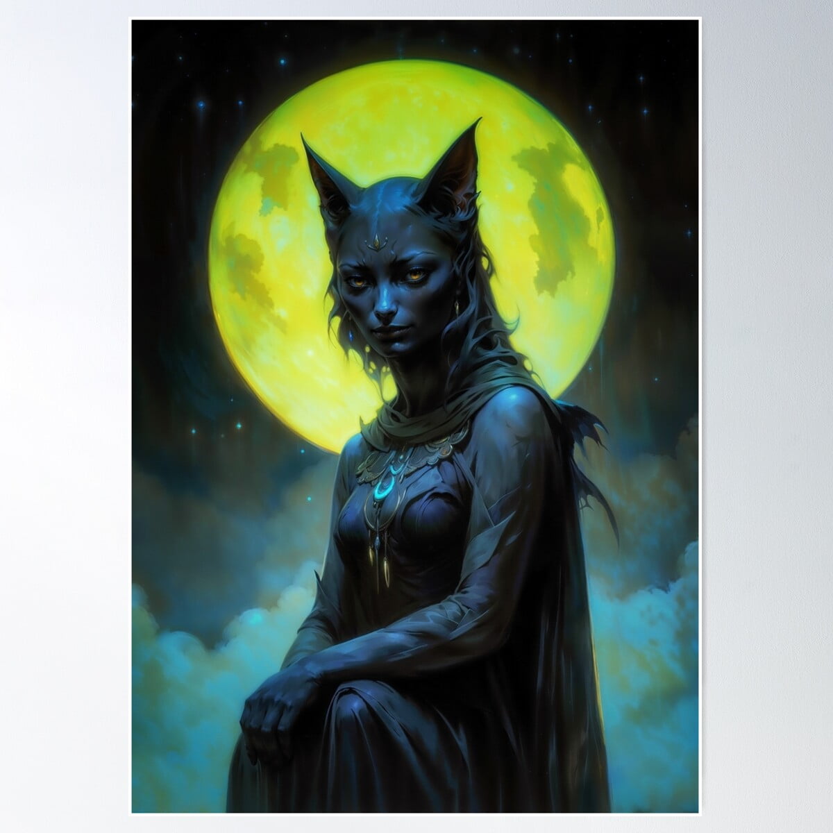 Bastet Goddess Poster Wall Art, Modern Wall Decor For Living Room ...