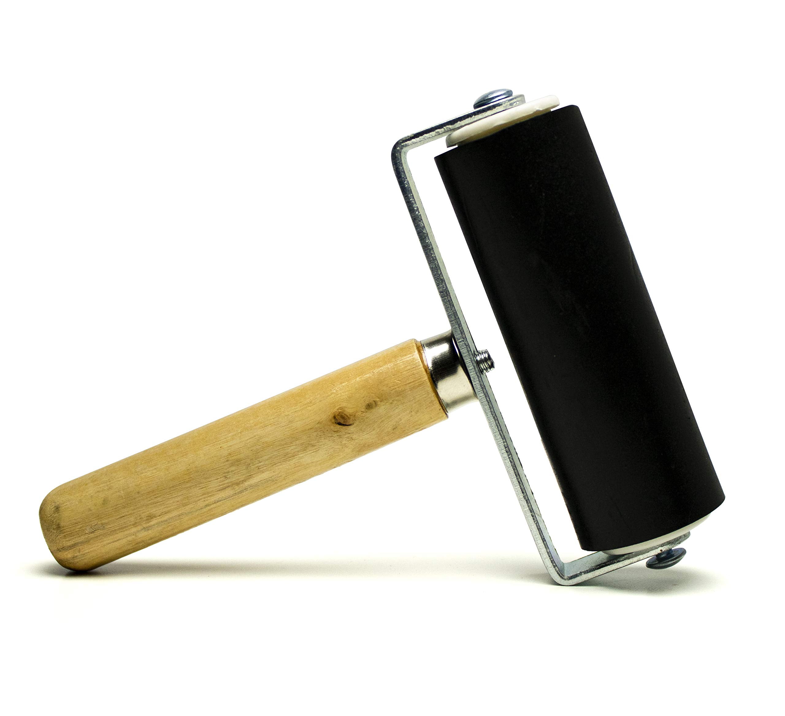 Bastex 4 inch Brayer Roller. Hard BSL1 Rubber Applicator for Arts & Crafts, Ink, Printmaking ...