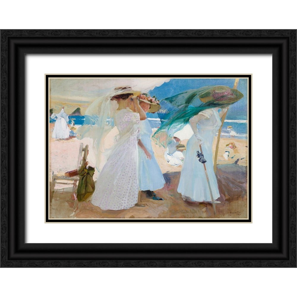 Bastida, Joaquin Sorolla y 32x24 Black Ornate Wood Framed with Double ...
