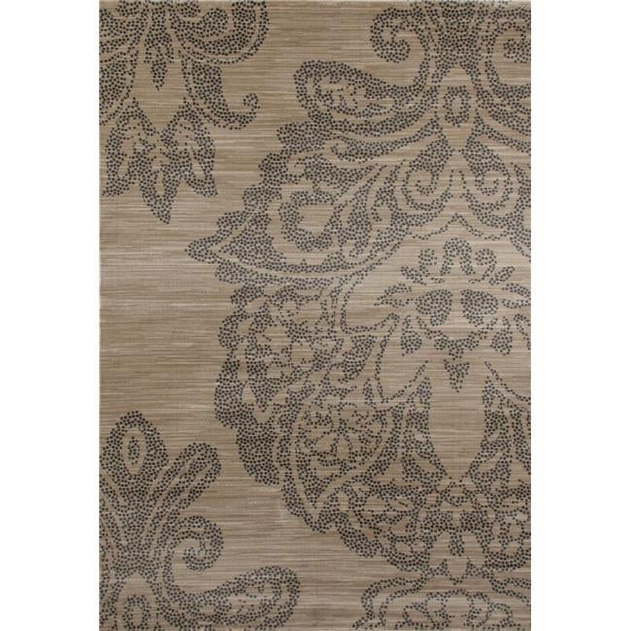 Bastille Collection Large Damask Border Woven Area Rug - Beige - 2 x 4 ...