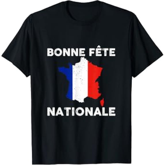 Bastille Day France Flag Map Bonne Fête Nationale T-Shirt - Walmart.com