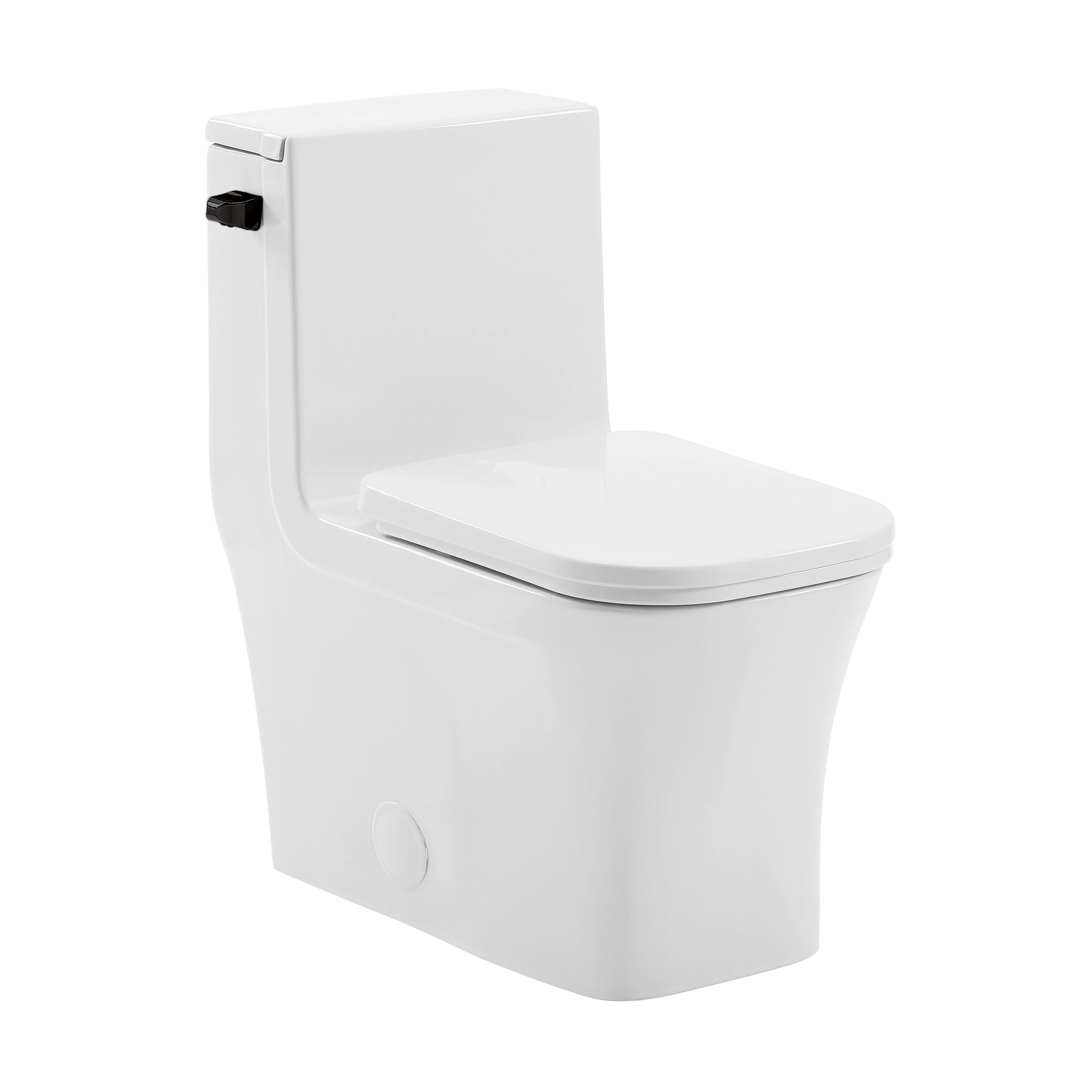 Bastille One-Piece Square Toilet Side Flush, Black Hardware 1.28 gpf ...