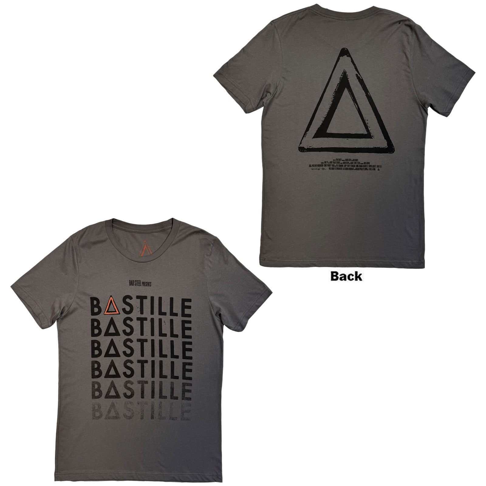 Bastille Unisex T-Shirt: Repeat Logo (Charcoal Grey) (Back Print) (Ex ...
