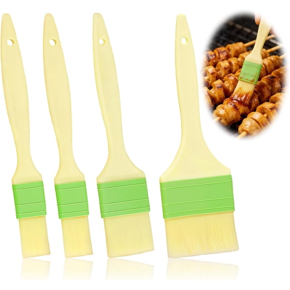 Basting Pastry Brush Set - 4Pcs Natural Wool Bristles Small/Medium ...
