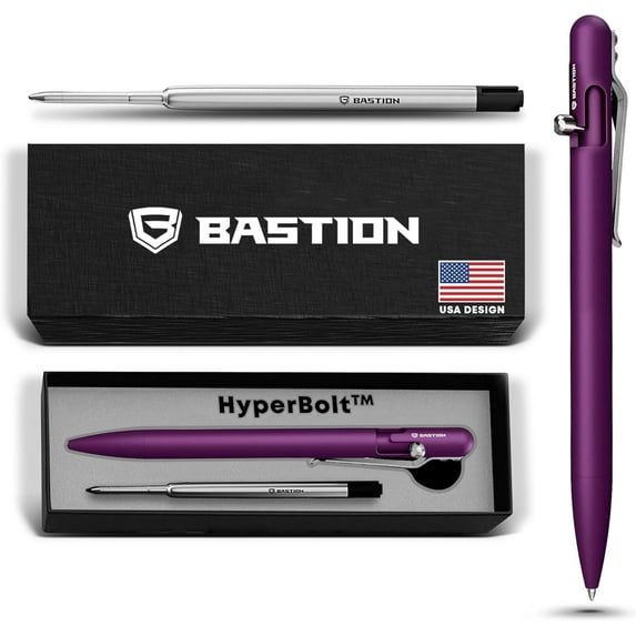 BASTION® Luxury Slim Bolt Action Pen, Lightweight Aluminum EDC Pen with ...