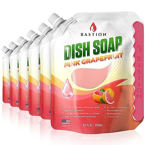 Bastion Dish Soap - Liquid Dishwashing Degreaser & Detergent - Pink ...