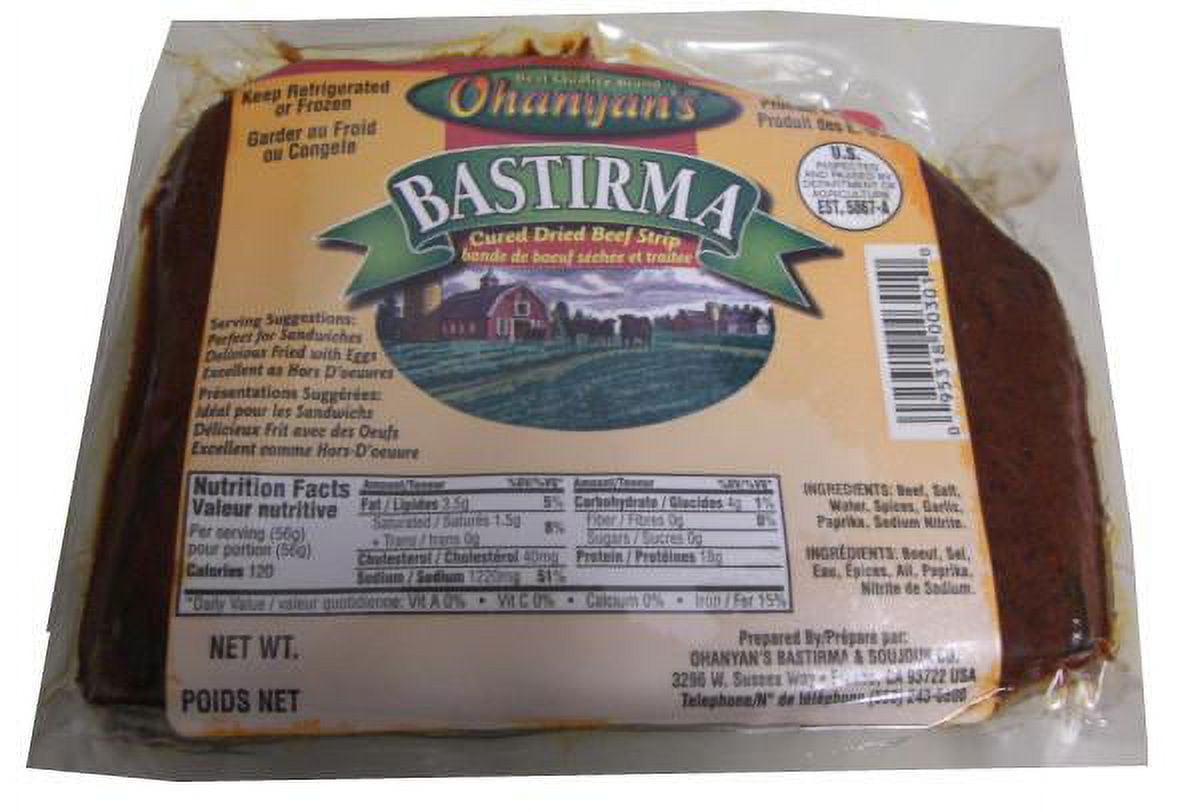 Bastirma-Cured dried beef, WHOLE, approx. 0.90 lbs - Walmart.com