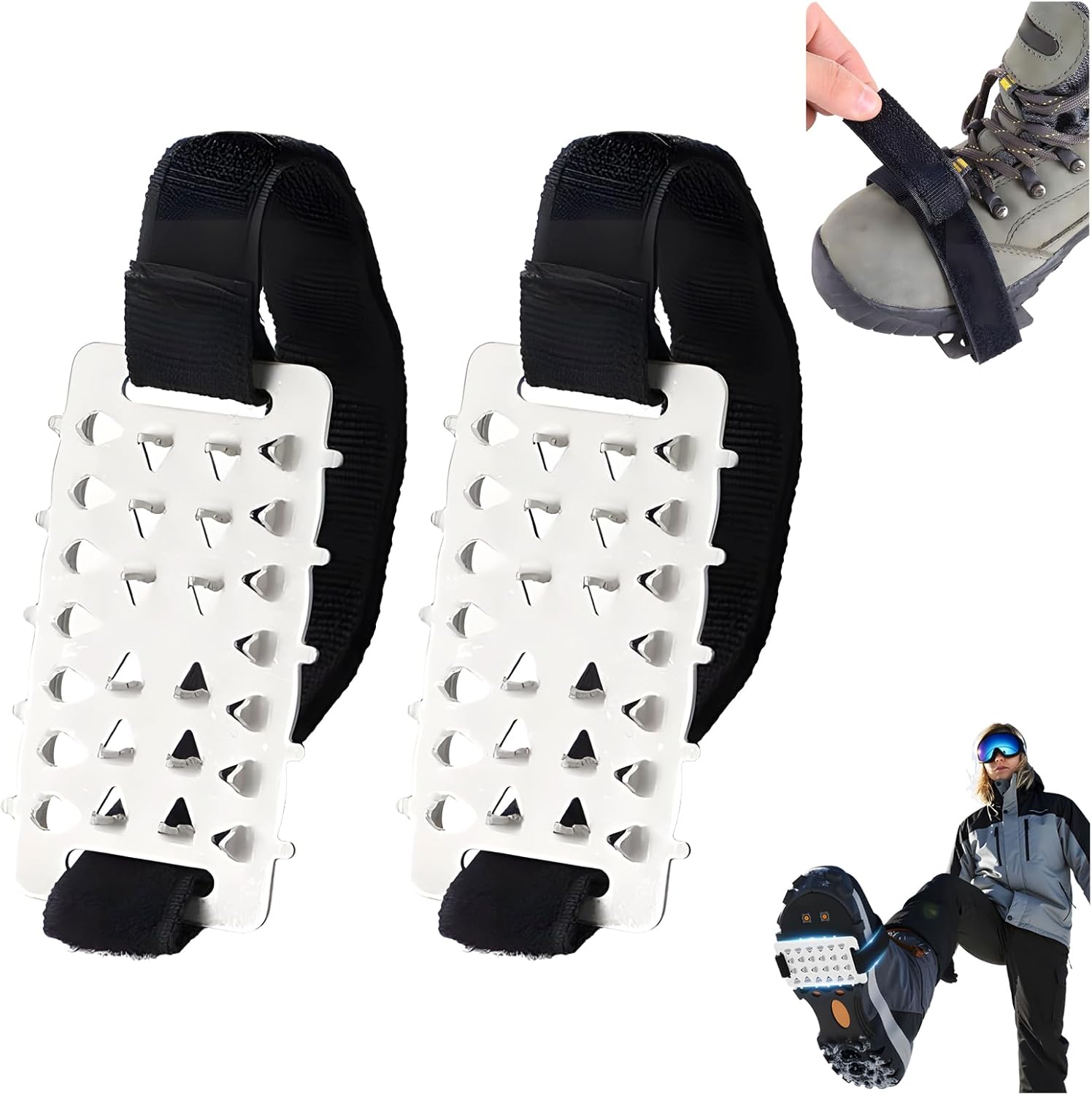 Basysin 2026 New Mountaineering Ice Grippers with 26 Steel Spikes Non ...