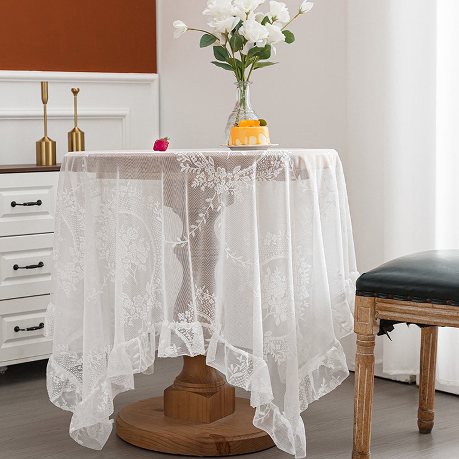 Basysin 2026 New Vintage 59 inch Green Lace Tablecloth Floral ...