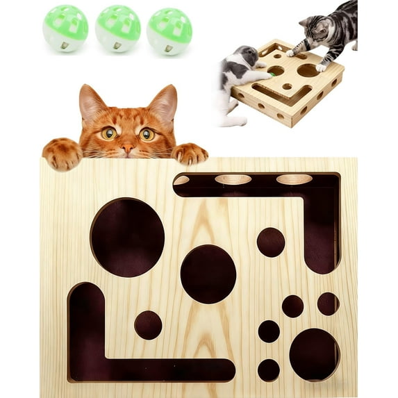 Basysin Cat Scratch Puzzle Enrichment Box, Cat Nail File Enrichment Box ...