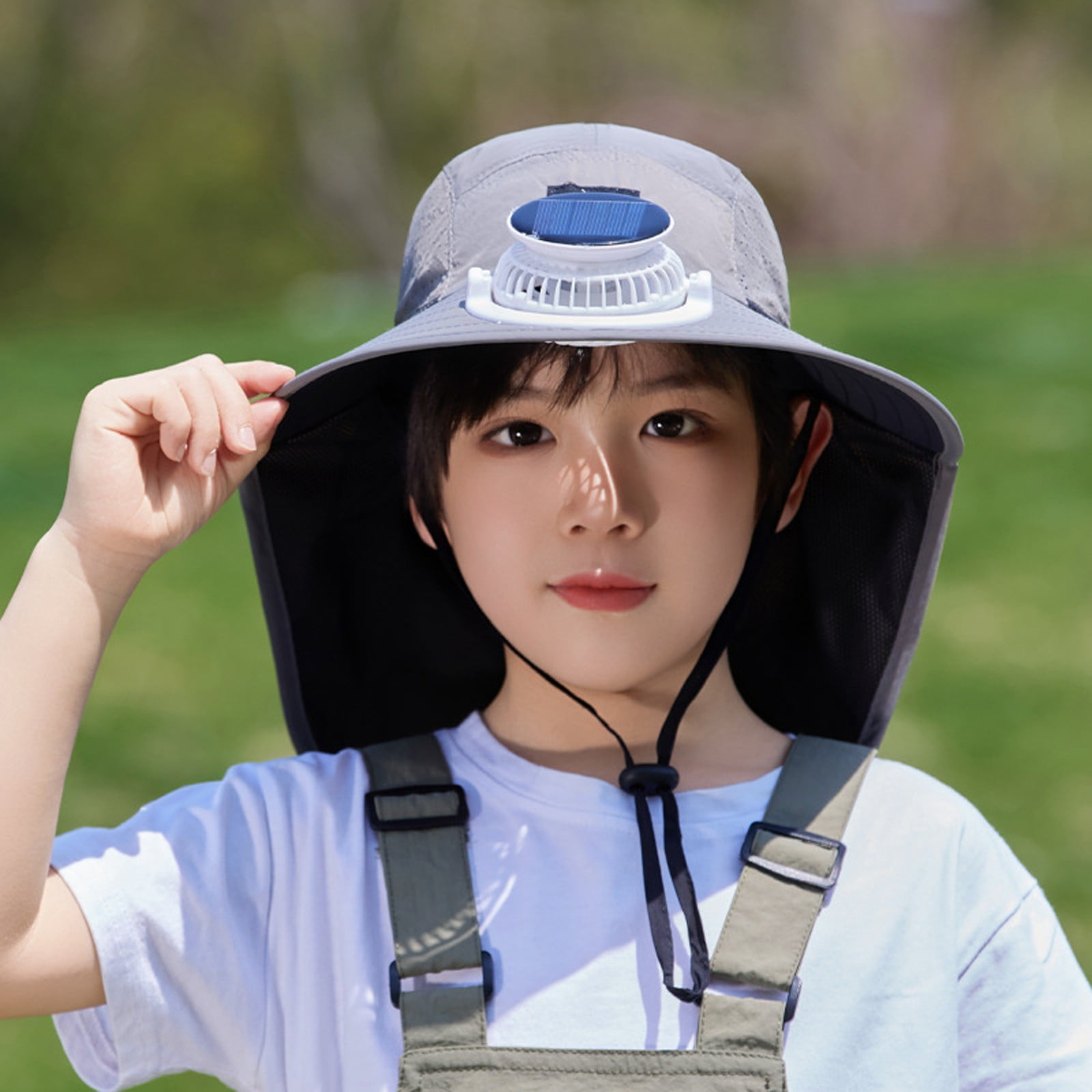 Basysin Cooling Fan Hat for Kids 3-12Years Quick Drying Solar Powered ...