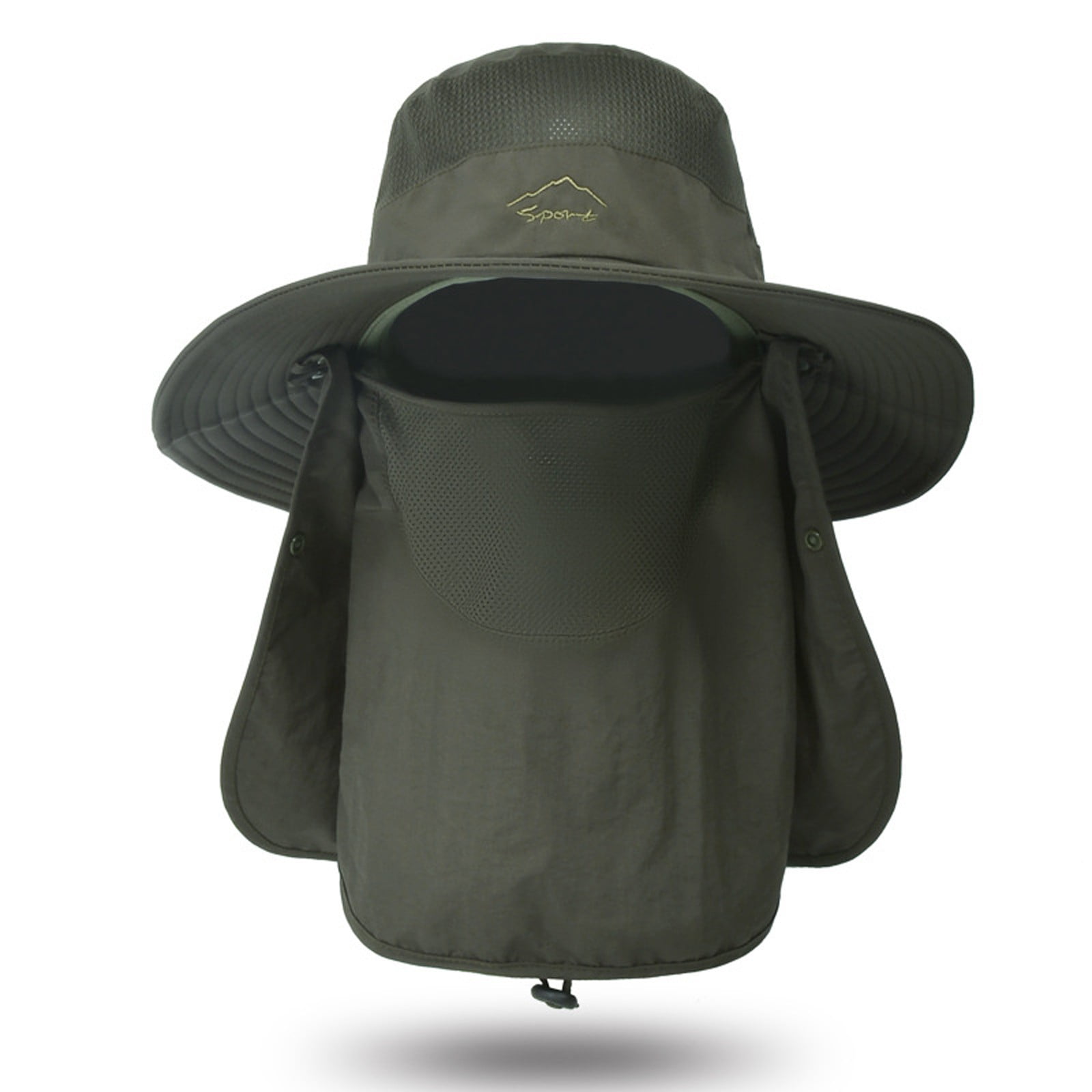 Basysin Cooling Sun Hat for Men Women,Neck Flap Wide Brim Bucket Hat ...