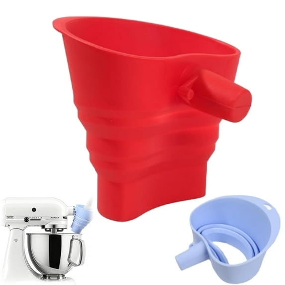 Basysin Flour Funnel for Kitchen Stand Mixer, Large Foldable Flour ...