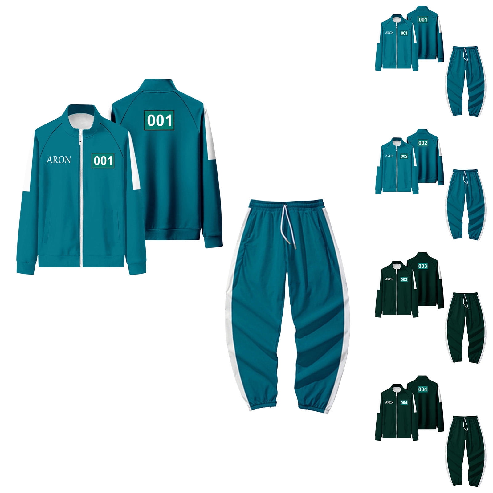 Basysin Squid Game Costume Adult Squid Game Jacket and Sweatpants Set ...