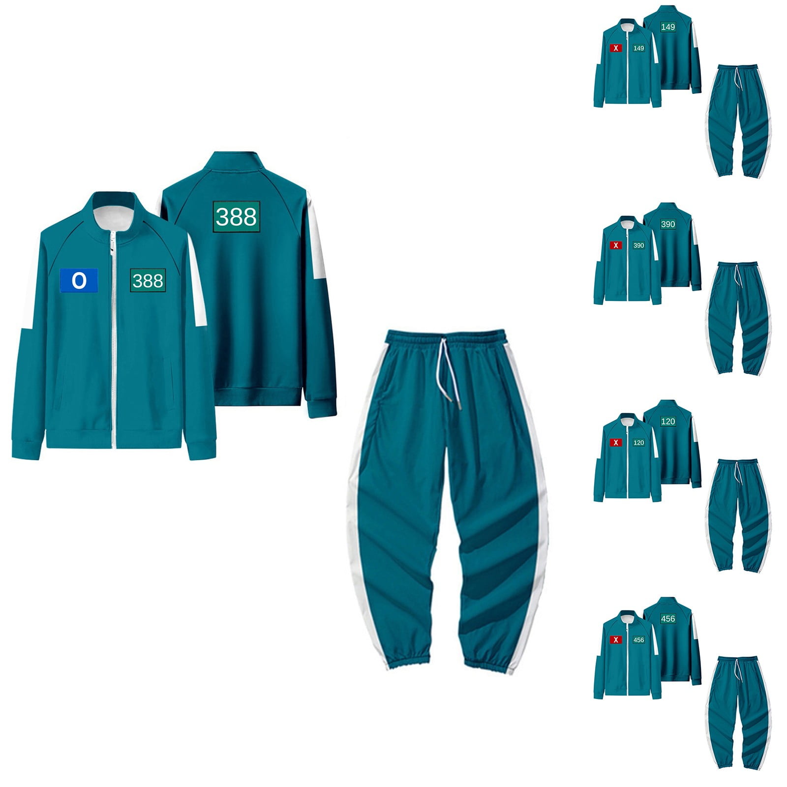 Basysin Squid Game Costume Adult Squid Game Jacket and Trousers Set for ...