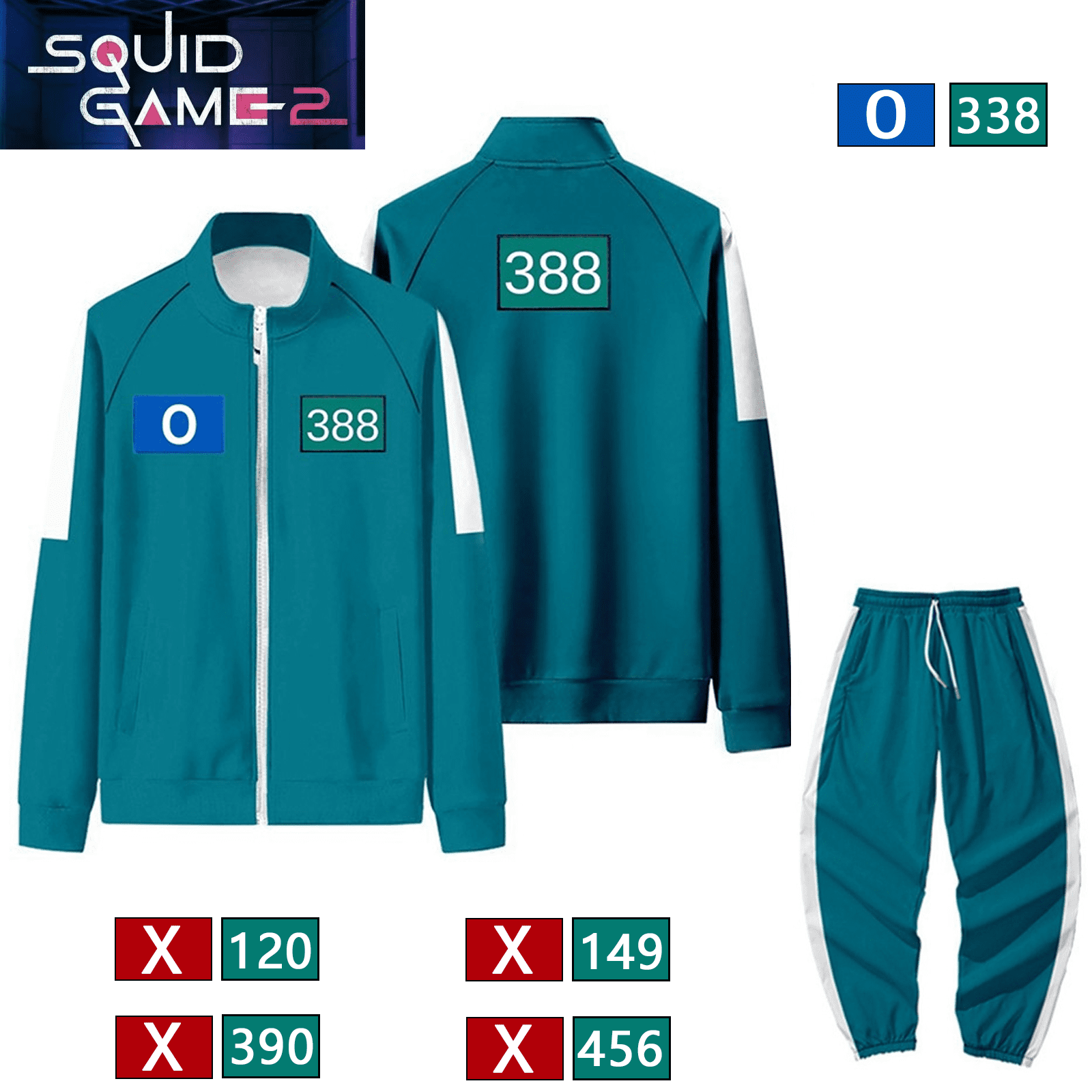 Basysin Squid Game Costume Unisex Squid Game Jacket and Pants Set ...