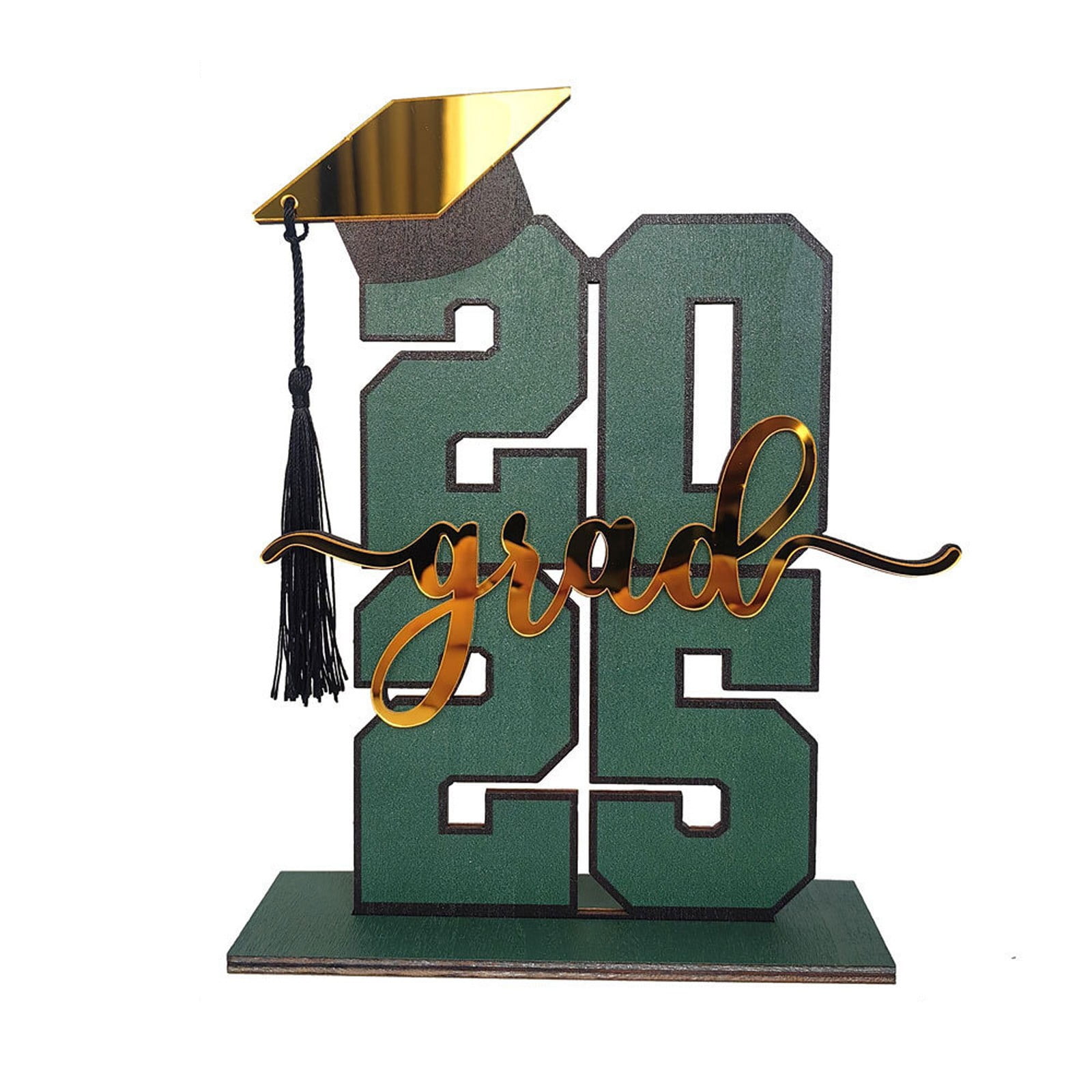 Basysin Wooden 3D Graduation Table Decorations 2025 1PC Table Decor ...