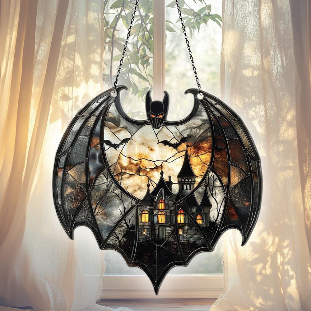 Bat Acrylic Suncatcher Ornaments, Bat Halloween Decor, Bat Gifts For ...
