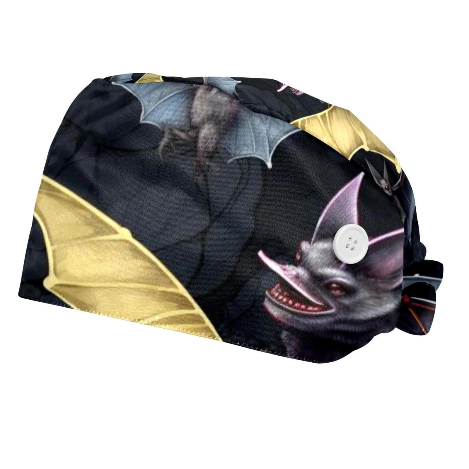 Bat Adjustable Women Working Caps with Buttons One Size Fits All, 2 ...