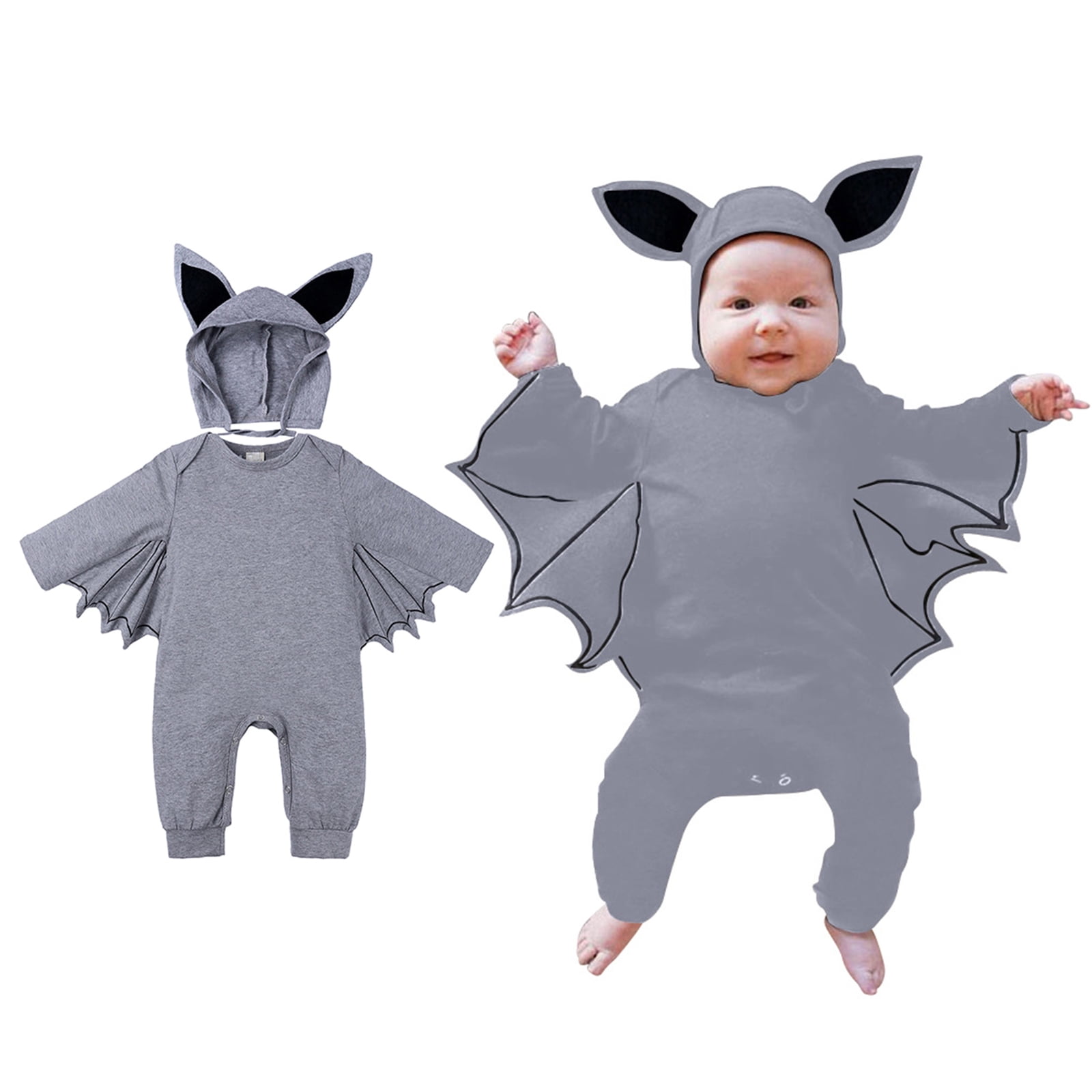 Bat Baby Outfit Toddler Halloween Outfit Girl Romper Jumpsuit with Hat Halloween Bat Outfits 6 ...