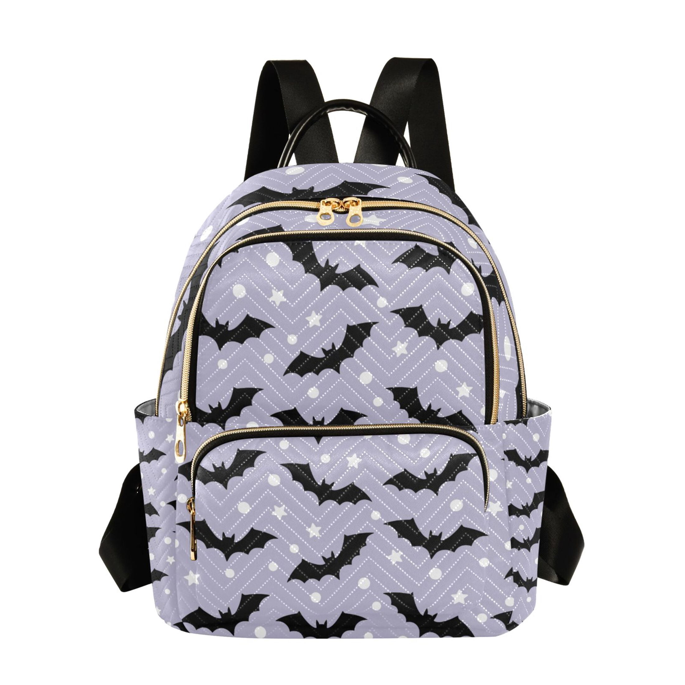Bat Background Pattern Fashion Backpack Quilted Lightweight Women ...