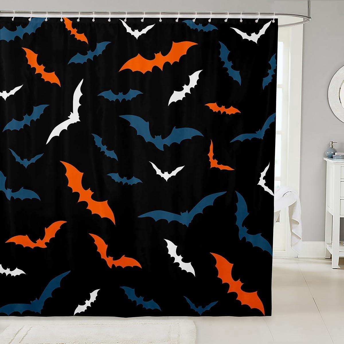Bat Bathroom Shower Curtain Sets for Kids Adults Boys Girls Happy ...