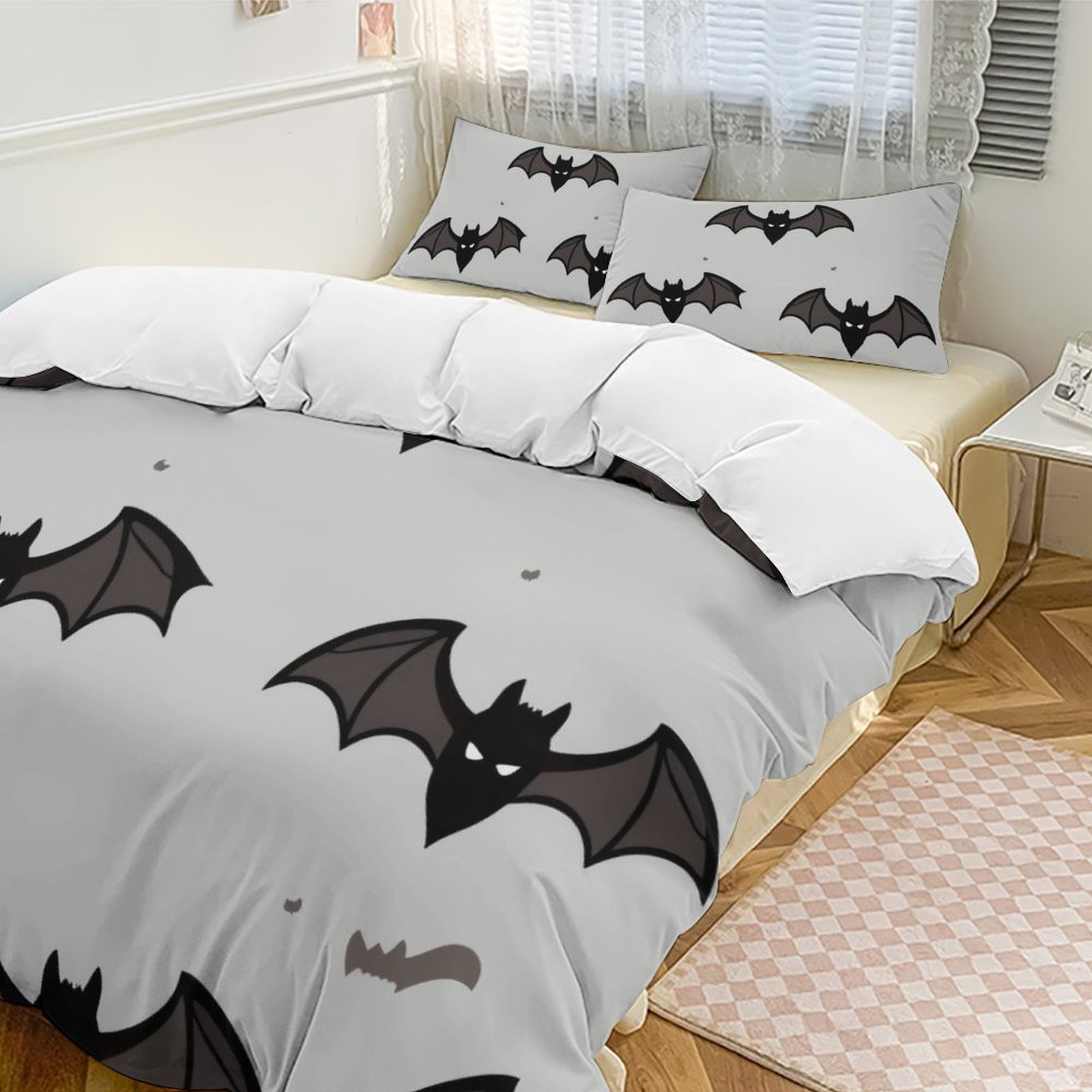 Bat Bedding Set Duvet Cover for Kids Teen Boys Modern Abstract ...