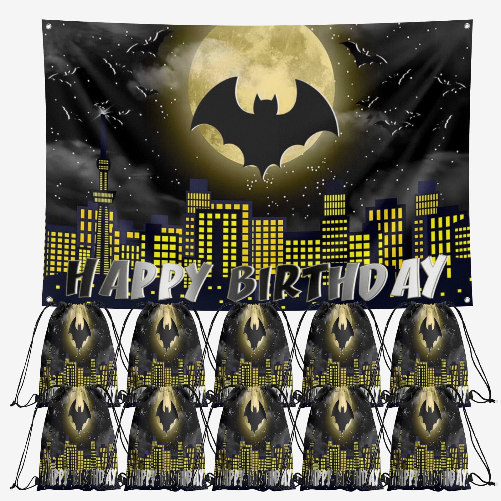 Bat Birthday Party Supplies,20 Pieces Bat Candy Drawstring Bag Include ...