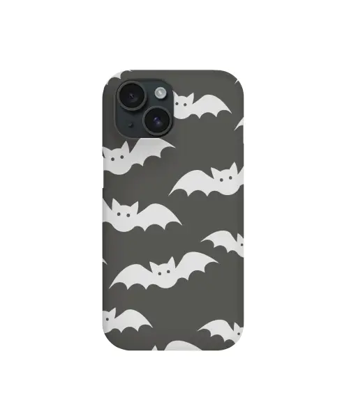 Bat Black and White Halloween Spooky Phone Case for iPhone 16 15 14 13 ...