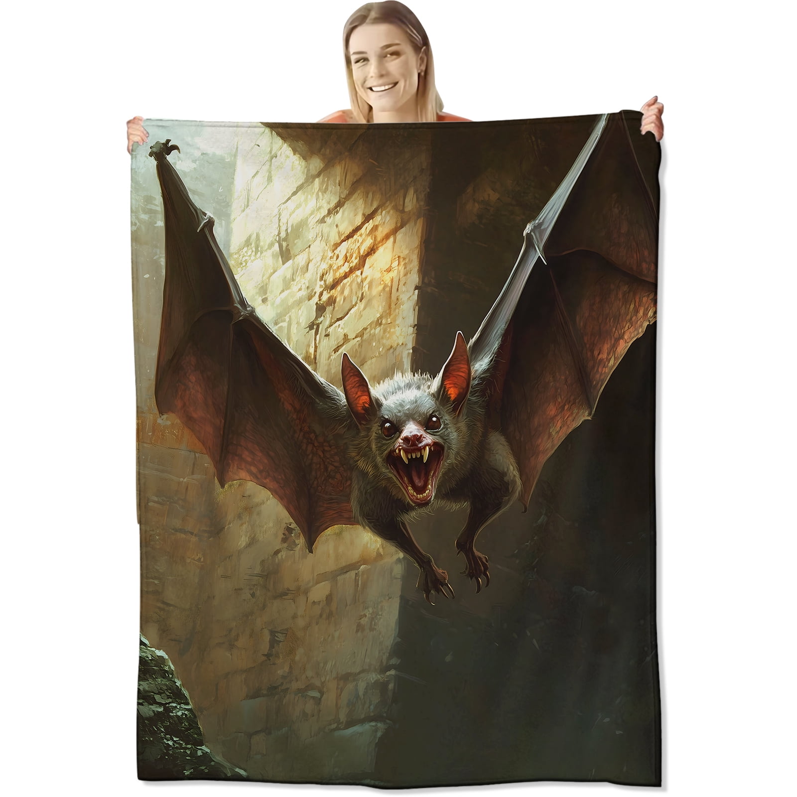 Bat Blanket for Kids Adults, Soft Lightweight Bat Throw Blanket for Sofa Bed Traveling Camping ...