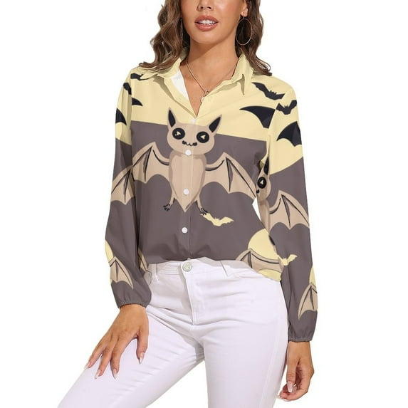 Bat Blouse Female Long Sleeve Casual Shirts Oversized Clothing ...