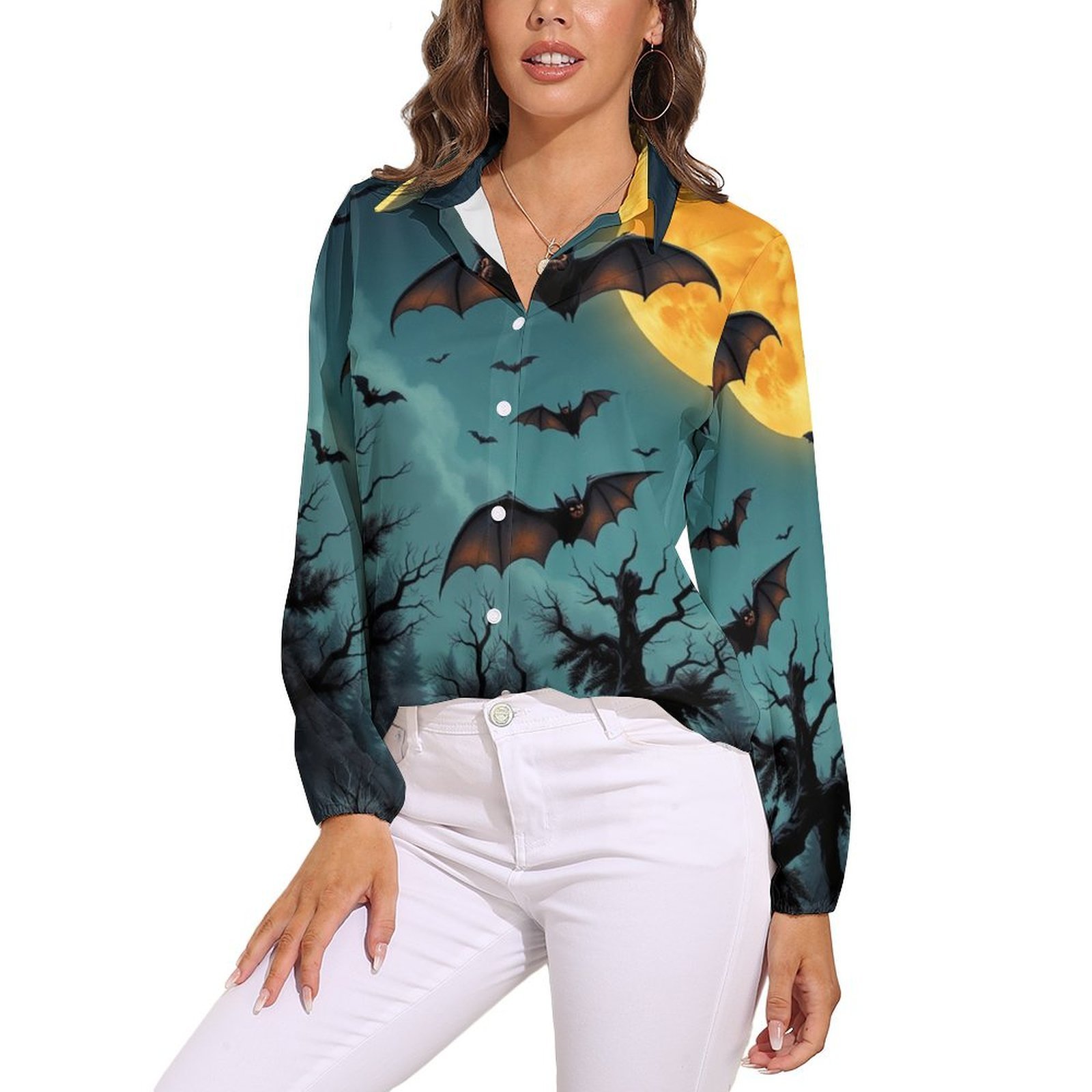 Bat Blouse For Women Loose Blouses Long Sleeve Shirts Casual Clothing ...