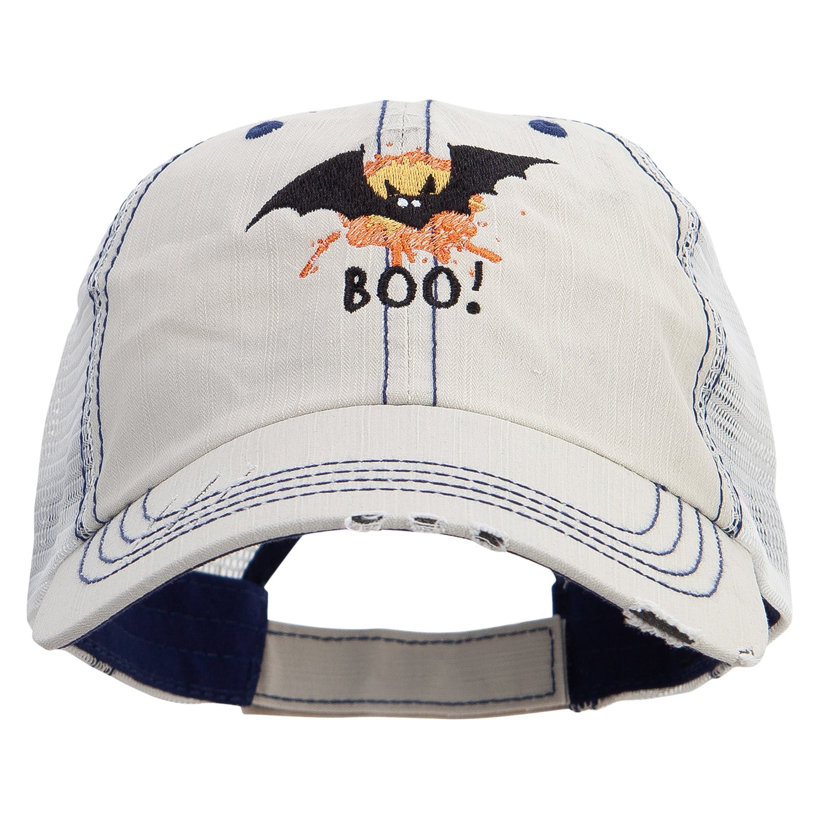 Bat Boo Embroidered Low Profile Special Cotton Mesh Cap - Khaki OSFM ...