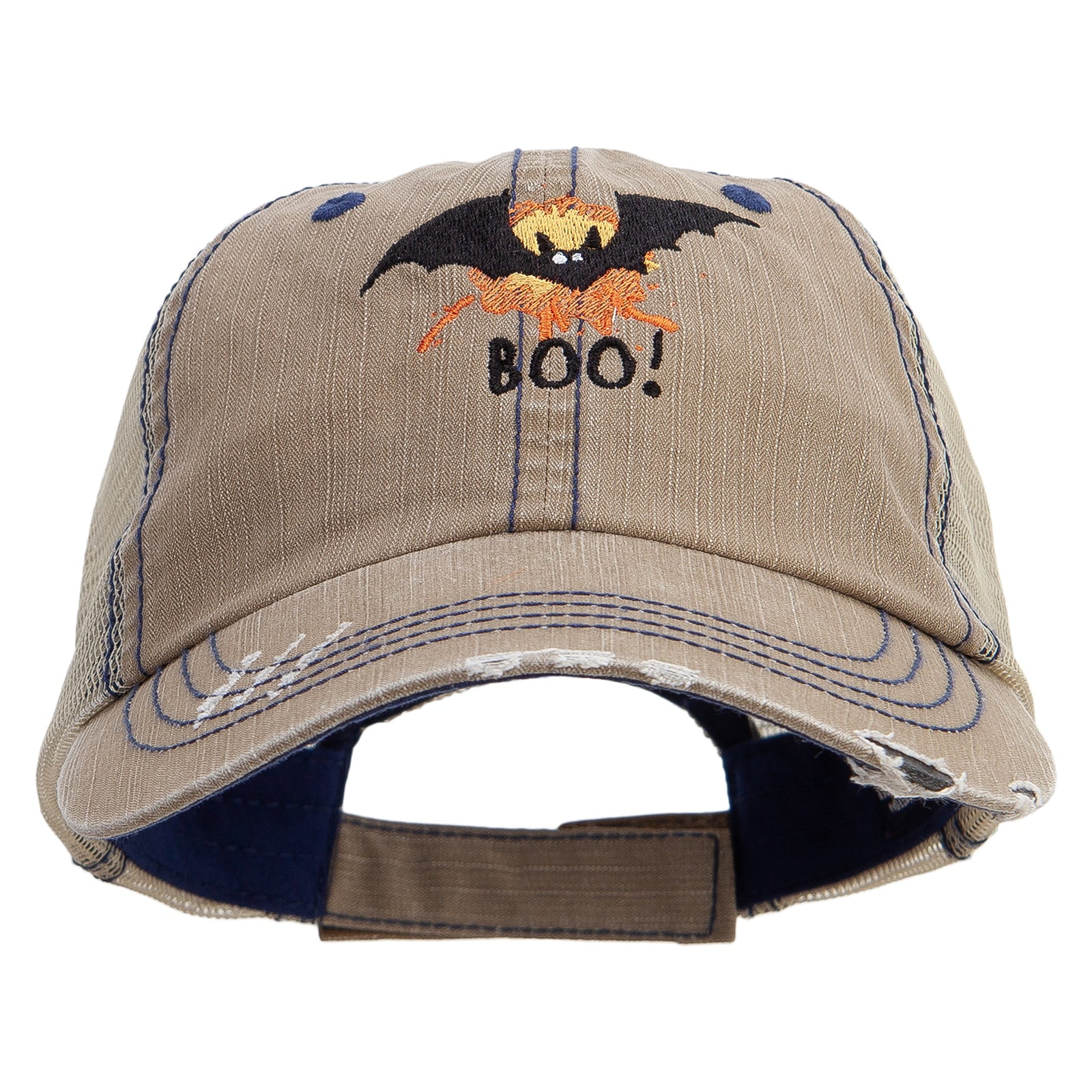 Bat Boo Embroidered Low Profile Special Cotton Mesh Cap - Putty OSFM ...