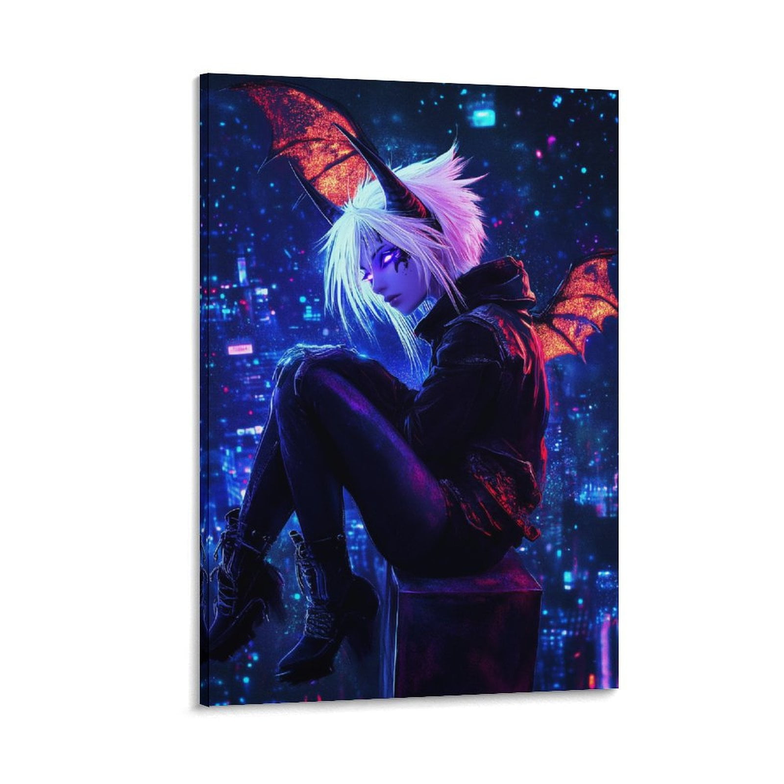 Bat Cartoon Boy Mural Posters Wall Art Painting Canvas Gift Living Room ...